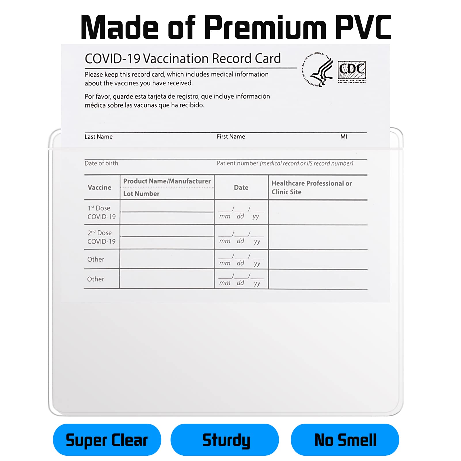 Mljsh Vaccine Card Holder Scratchproof, 5-Pack Vaccine Card Protector 4×3 inches, CDC Vaccination Card Protectors,Clear Plastic Immunization Record Card Sleeves,Smaller Vax Vaccinate Card Cover Case