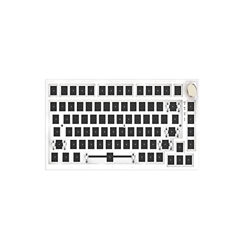 SWAHAA IK75 PRO QMK&VIA Hot Swap Customized Mechanical Keyboard DIY Kit Gasket Mount Wired RGB 3/5 Pins for Cherry Gateron (Color : Black Transparent)