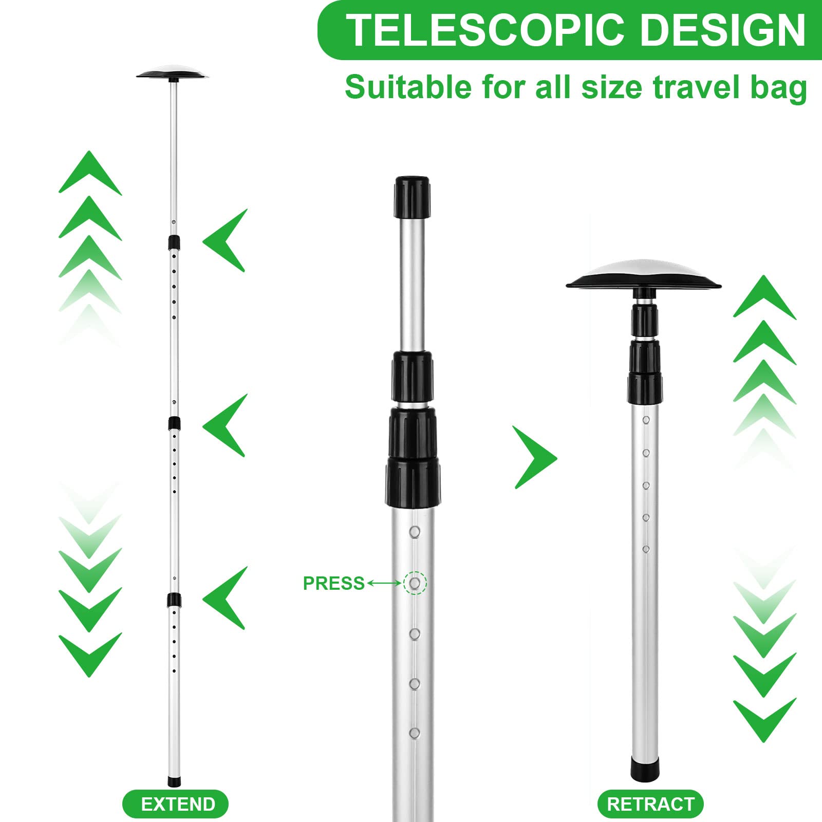 MNKNENG Golf Travel Bag Support Rod Pole Oversized Stiff Arm for Golf Travel Bag Telescoping Aluminum Alloy Golf Stiff Arm Anti-Impact Golf Club Travel Protector Stick