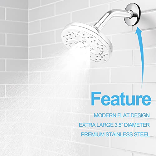 Shower Escutcheon Plate, Shower Flange Cover - Modern Shower Arm Flange 3.5” Extra Large | Universal Escutcheon Brushed Stainless Steel Replacement Cover Plate, Fits Standard 1/2" shower Pipes