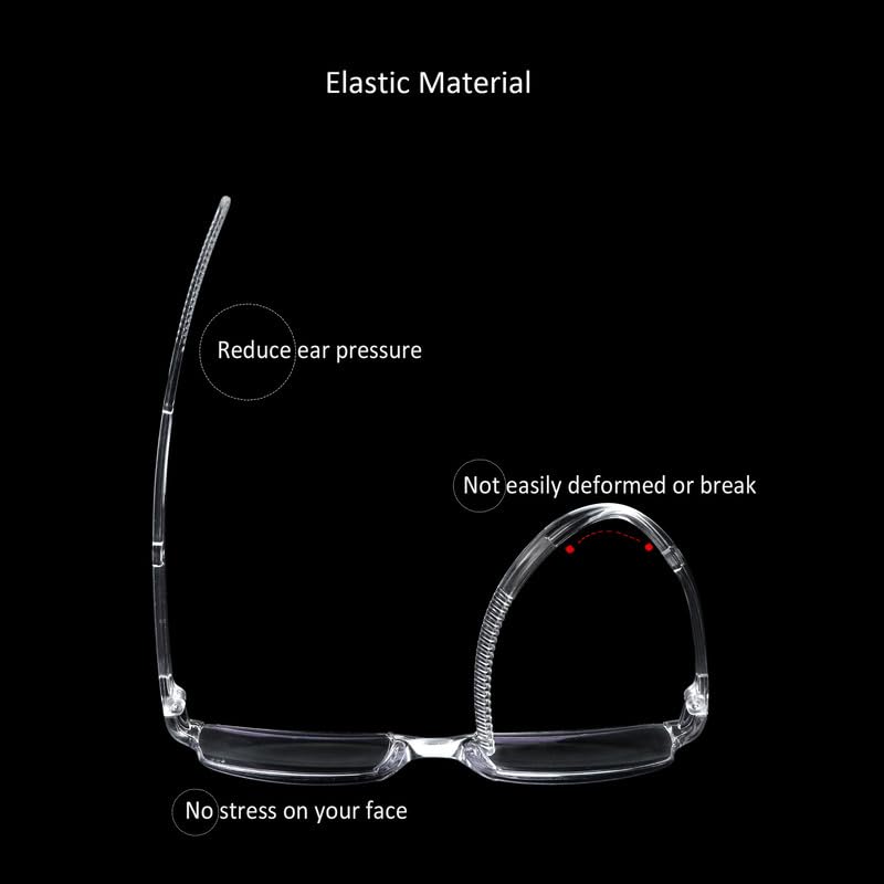 LifeArt 4 Pairs Reading Glasses, Blue Light Blocking Glasses, Computer Reading Glasses for Women and Men, Fashion Rectangle Eyewear Frame(4 Clear, 3.00 Magnification)