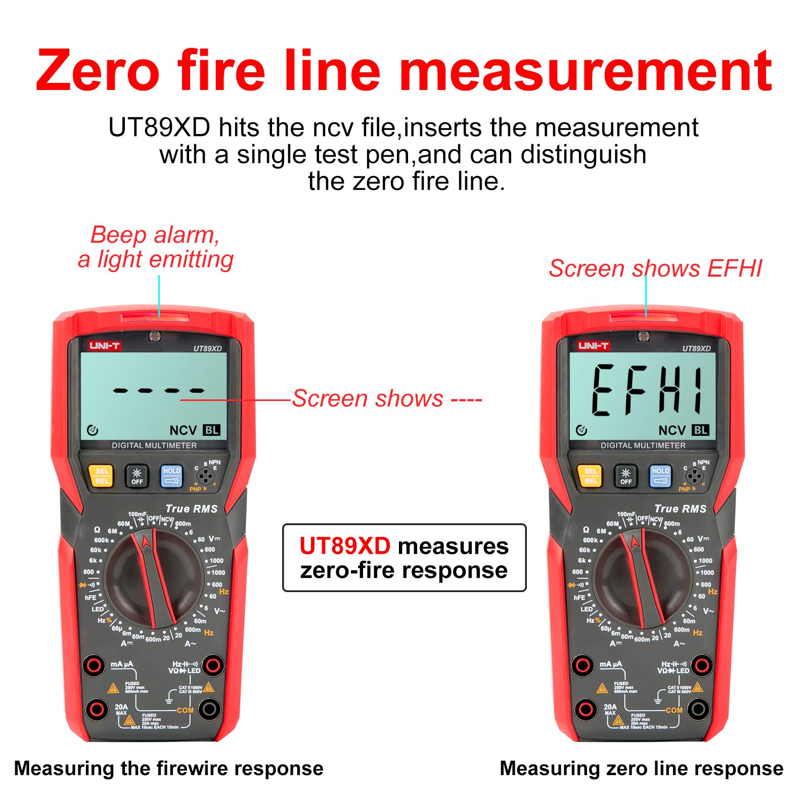 UNI-T UT89XD True RMS 6000 Counts LED Digital multimeter Test ac dc Voltmeter Ammeter Capacitance Frequency Resistance Test