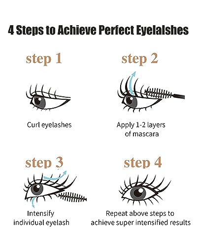 Naseny 2in1 Vibely Mascara 5X Longer Lengthening And Thickening Mascara Waterproof Black Volume And Lengh Mascara Smudge-Proof Non Clumping Long Lasting Eye Makeup