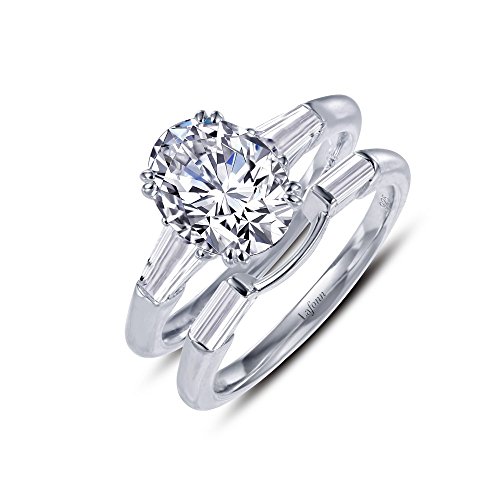 Lafonn Classic Sterling Silver Platinum Plated Lassire Simulated Diamond Ring (2.36 CTTW)
