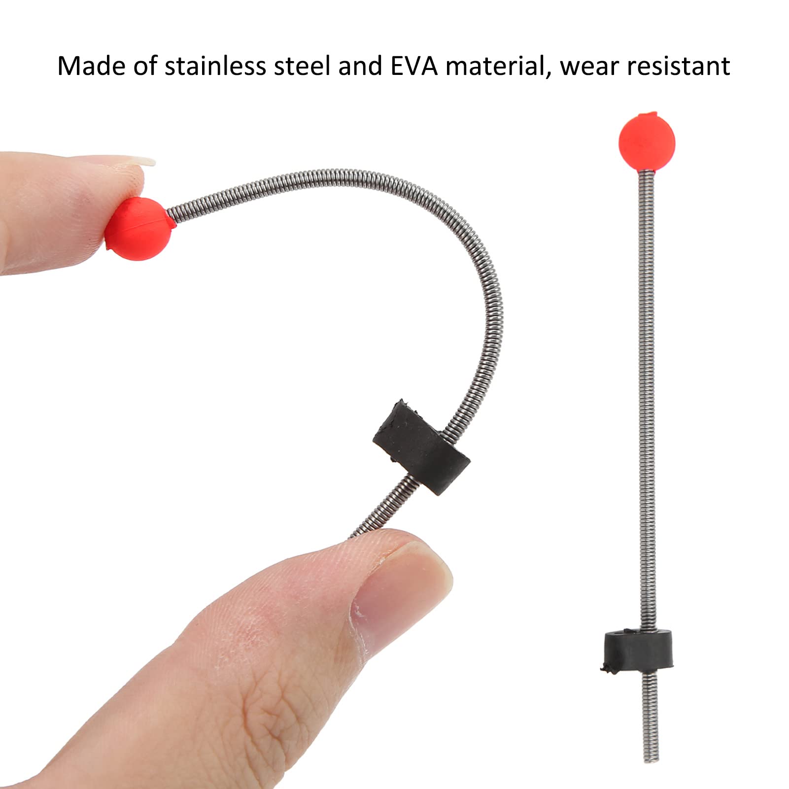 Naroote Red Ball Spring Rod Tip, High Strength Fishing Rod Spring Ball Tip 5PCS Wear Resistant for River Fishing(S)