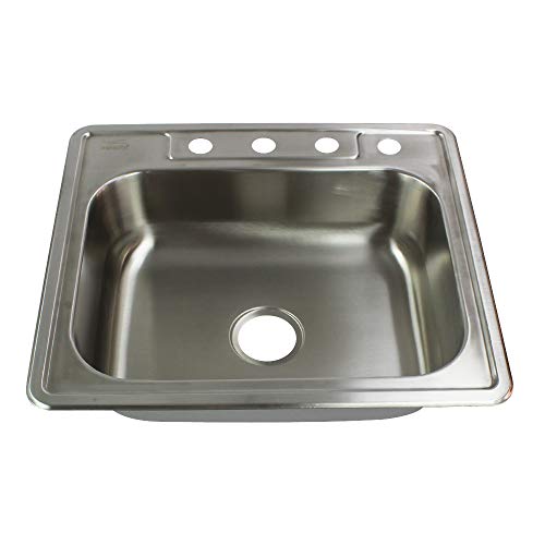 Transolid K-MTDD33229-1 Meridian 1-Hole Drop-in 50/50 Double Bowl 16-Gauge Stainless Steel Kitchen Sink Kit, 33-in x 22-in x 9-in, Brushed Finish