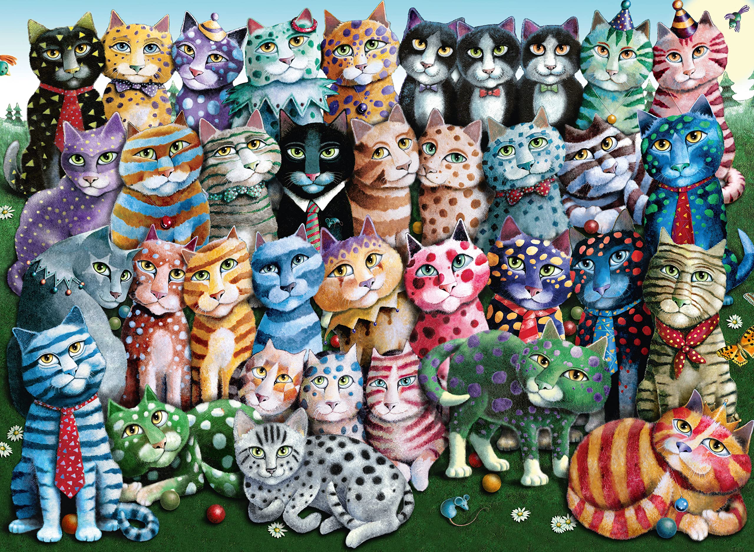 Ravensburger Cats Family Reunion 500 Piece Jigsaw Puzzle for Adults - 81572 - Every Piece is Unique, Softclick Technology Means Pieces Fit Together Perfectly