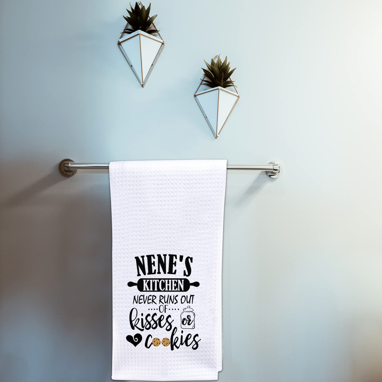 POFULL Nene Gift for Nene’s Kitchen Never Runs Out of Kisses and Cookies Dish Towel (Nene Towel)