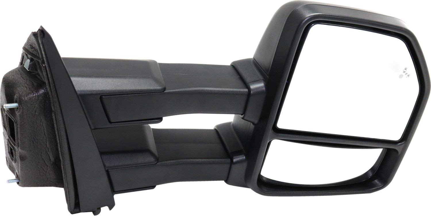 Kool Vue Power Heated Towing Mirrors for Ford F-150 2015-2018 Power Fold With Signal Light, Blind Spot Light, Memory & Puddle Lamp; Without Auto-Dimming Textured Pair