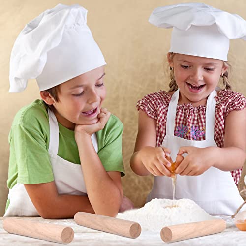 Small Wooden Rolling Pin, Dumpling Dough Roller Wooden Mini Rolling Pins Kitchen Utensil Tool for Fondant, Pasta, Bread, Pastry, Cookies, Pizza, Pie, Cylinder Style, 6.3 Inch (3 Pieces)