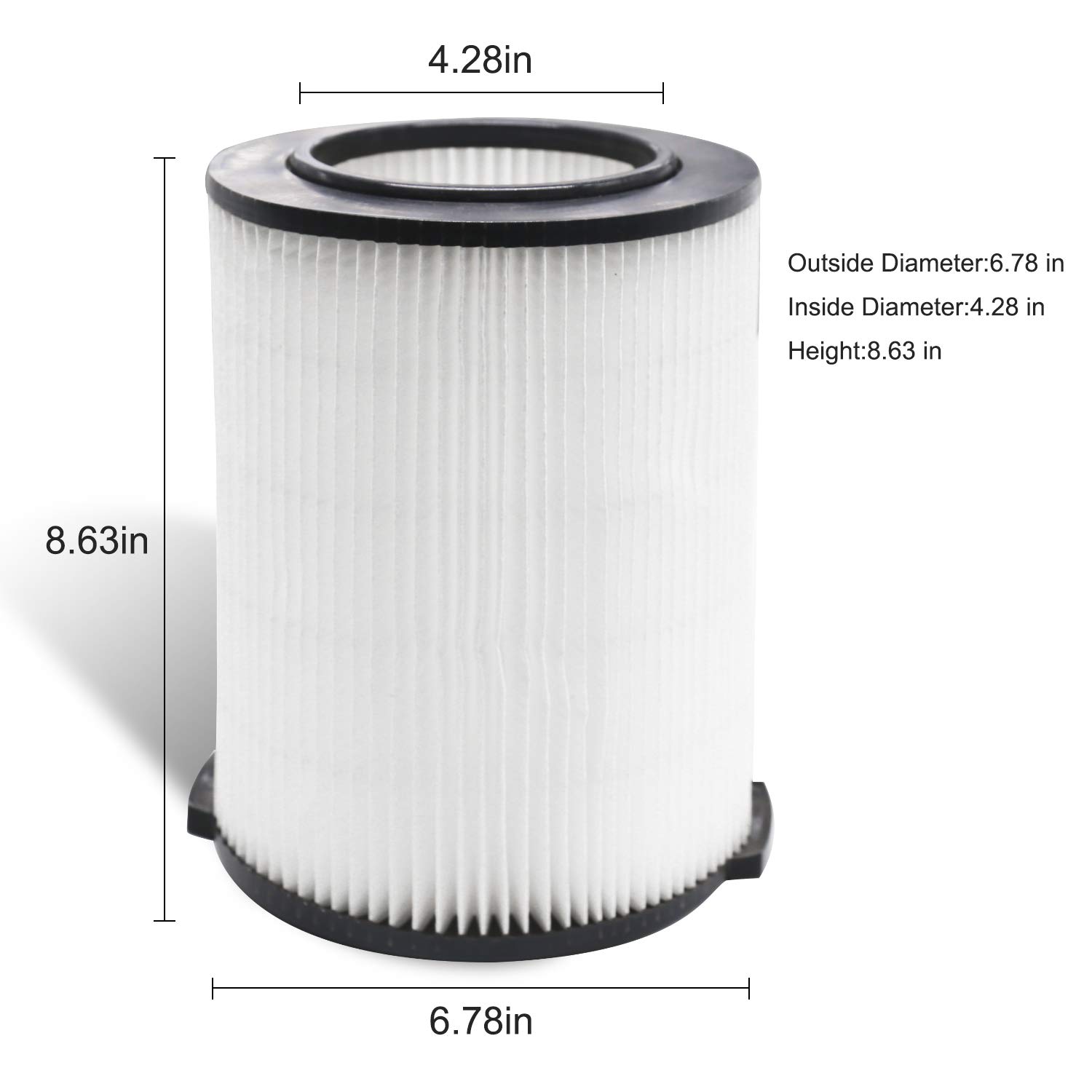 Standard Wet/Dry Vac Filter Vf4000 Compatible with RIDGID Vacs Wet Dry 5-20 Gal & 6-9 Gal Husky Vacuum, Replacement Vf4000 Filter 1PACK