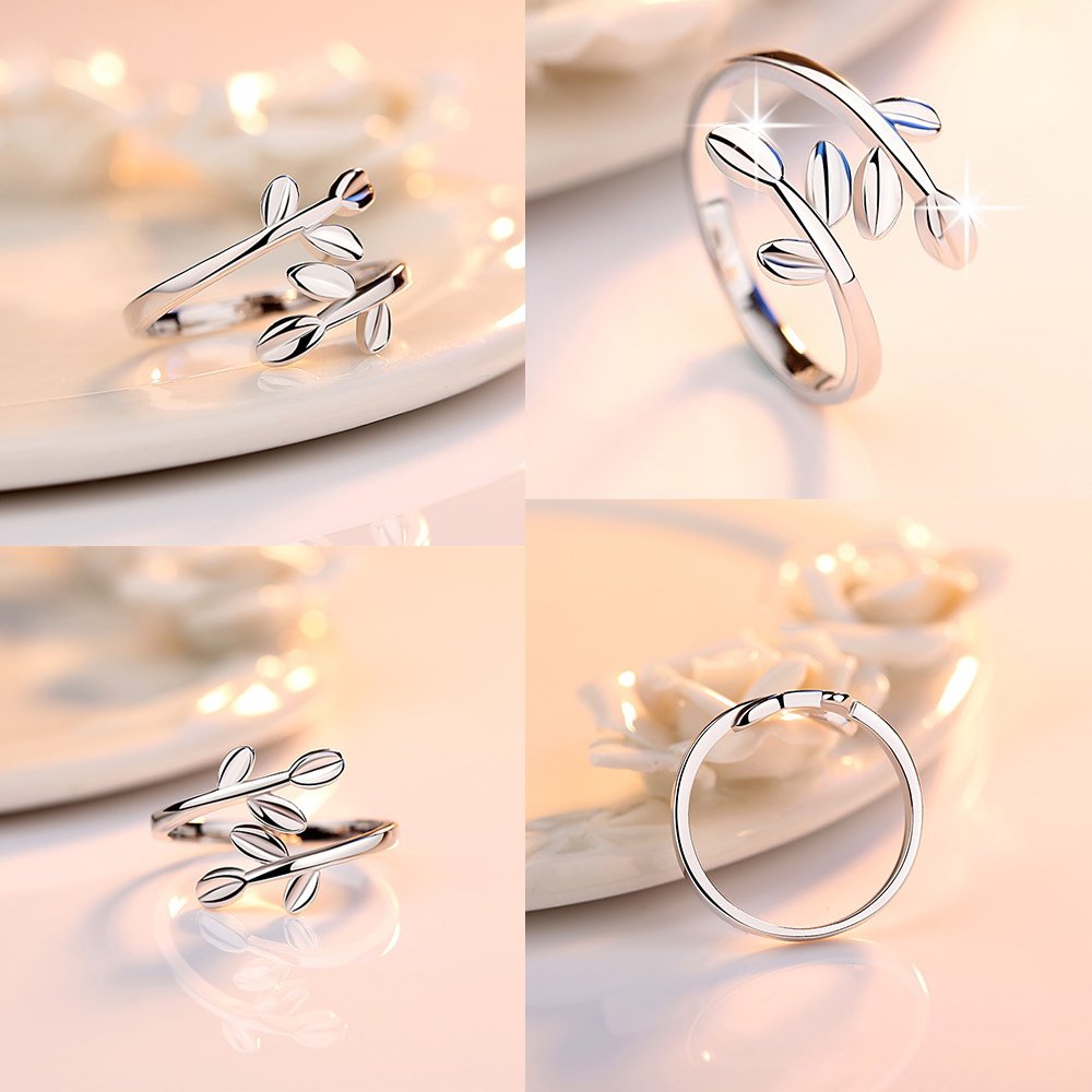 lauhonmin 3pcs S925 Sterling Silver Open Rings Set Finger Ring Joint Ring Toe Ring Beach Jewelry Gifts for Women Adjustable (Style A)