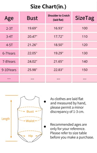 Long Sleeve Leotards for Girls Gymnastics Colorful Stripes Mermaid Size 6-7 Skirts