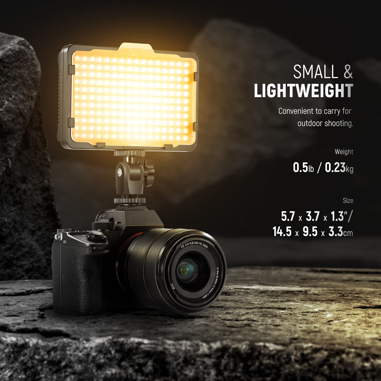 Neewer on Camera Video Light Photo Dimmable 176 LED Panel with 1/4" Thread for Canon, Nikon, Sony and Other DSLR Cameras, 5600K (Battery Not Included)