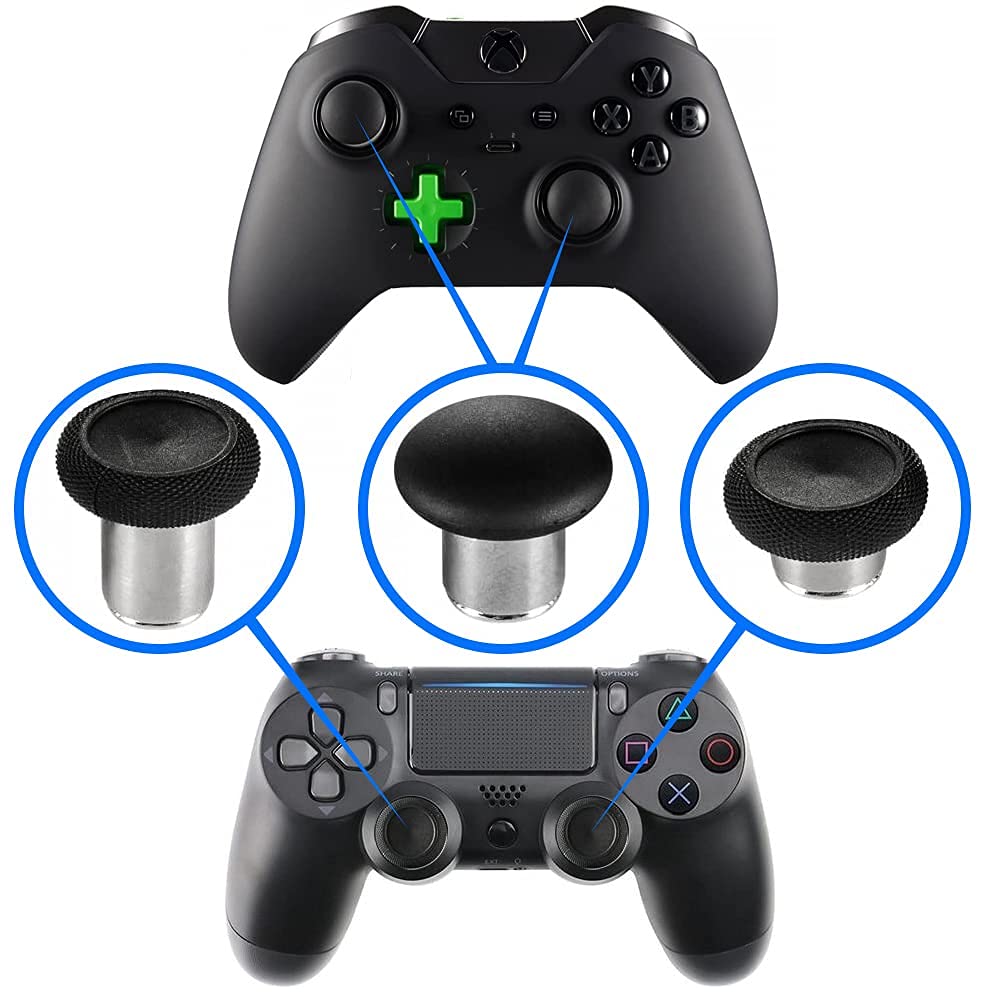 MMOBIEL 8 in 1 Magnetic Metal Thumbsticks Analog Joysticks Maximum Grip for PS4, PS4 Slim, PS4 Pro Dualshock, Xbox One, Xbox One Elite, Xbox One S Blue Incl. (+) and T8 Torx Screwdriver