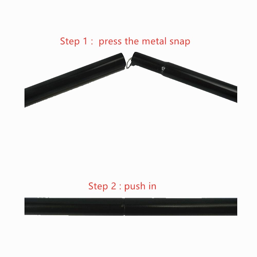 MMoon-L&F Adjustable Tent Tarp Canopy Pole Set of 1 for Camping Shelters and Awnings 6 Sections 7.6 feet Height Black Surface Durable Steel Rod