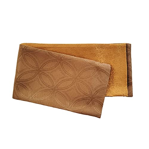 Modern Sakura Women's Authentic Traditional Japanese Flat Obi Belt,Beautiful Floral Patterns,for Yukata and Kimono (Floral Tan),One Size