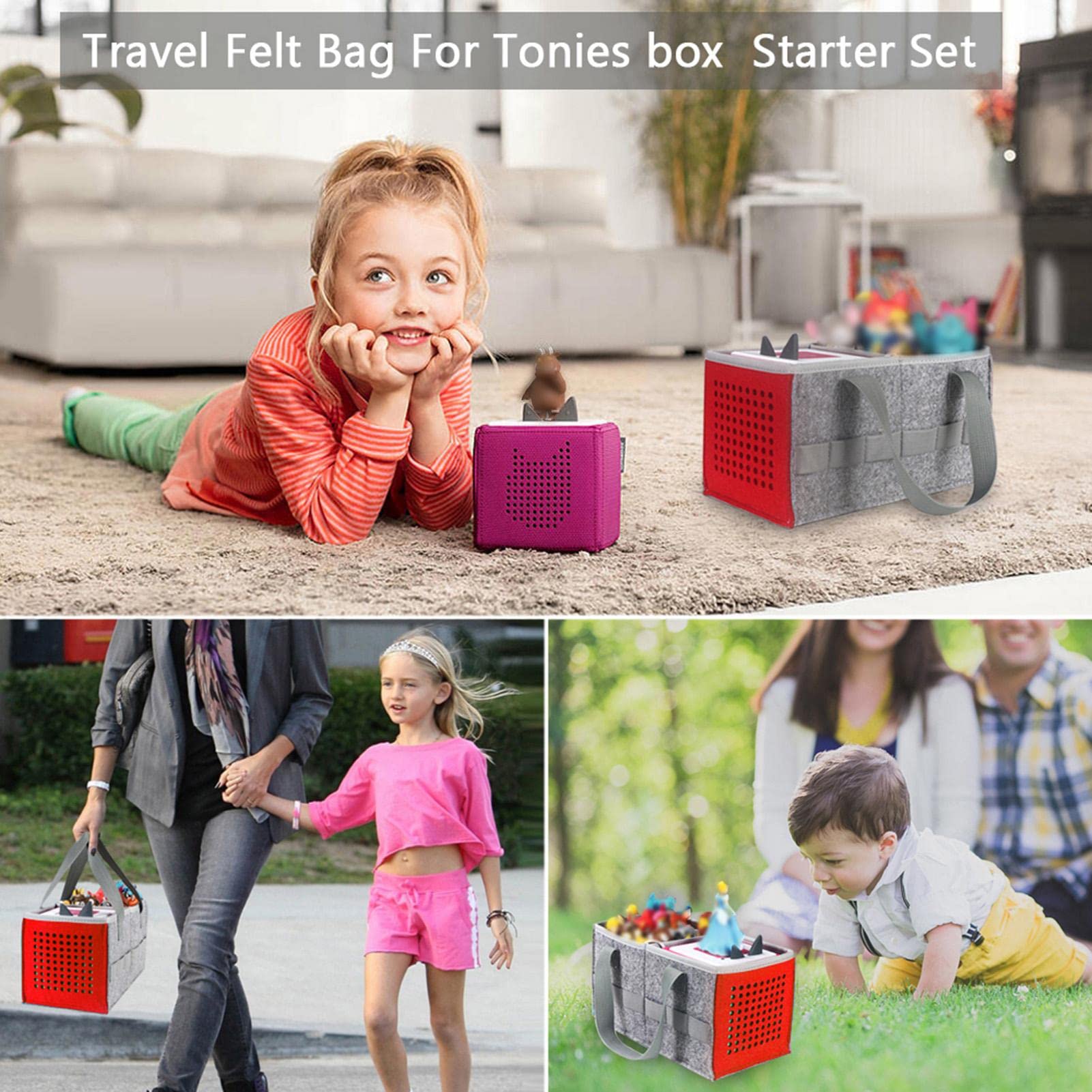 Storage Bag for Tonies Starter Set Tote Bag for Toniebox Starter Set Case for Toniebox Starter Set Bag for Tonies Box Kids Hard Case with Handle | Portable Travel Portable Carry Case