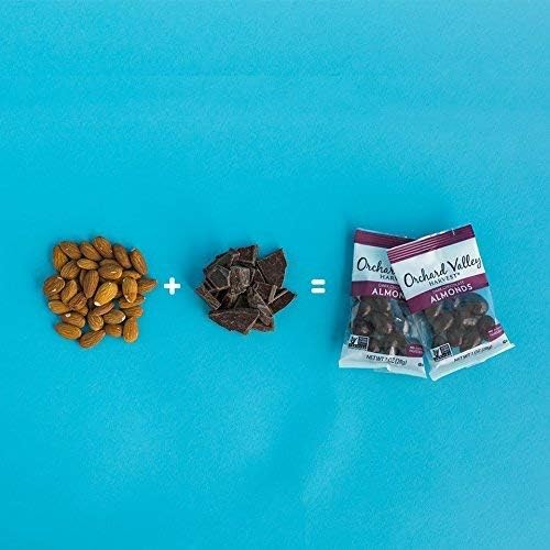 Orchard Valley Harvest Dark Chocolate Almonds, 1 Ounce Bags (Pack of 15), Gluten Free, Non-GMO, No Artificial Ingredients