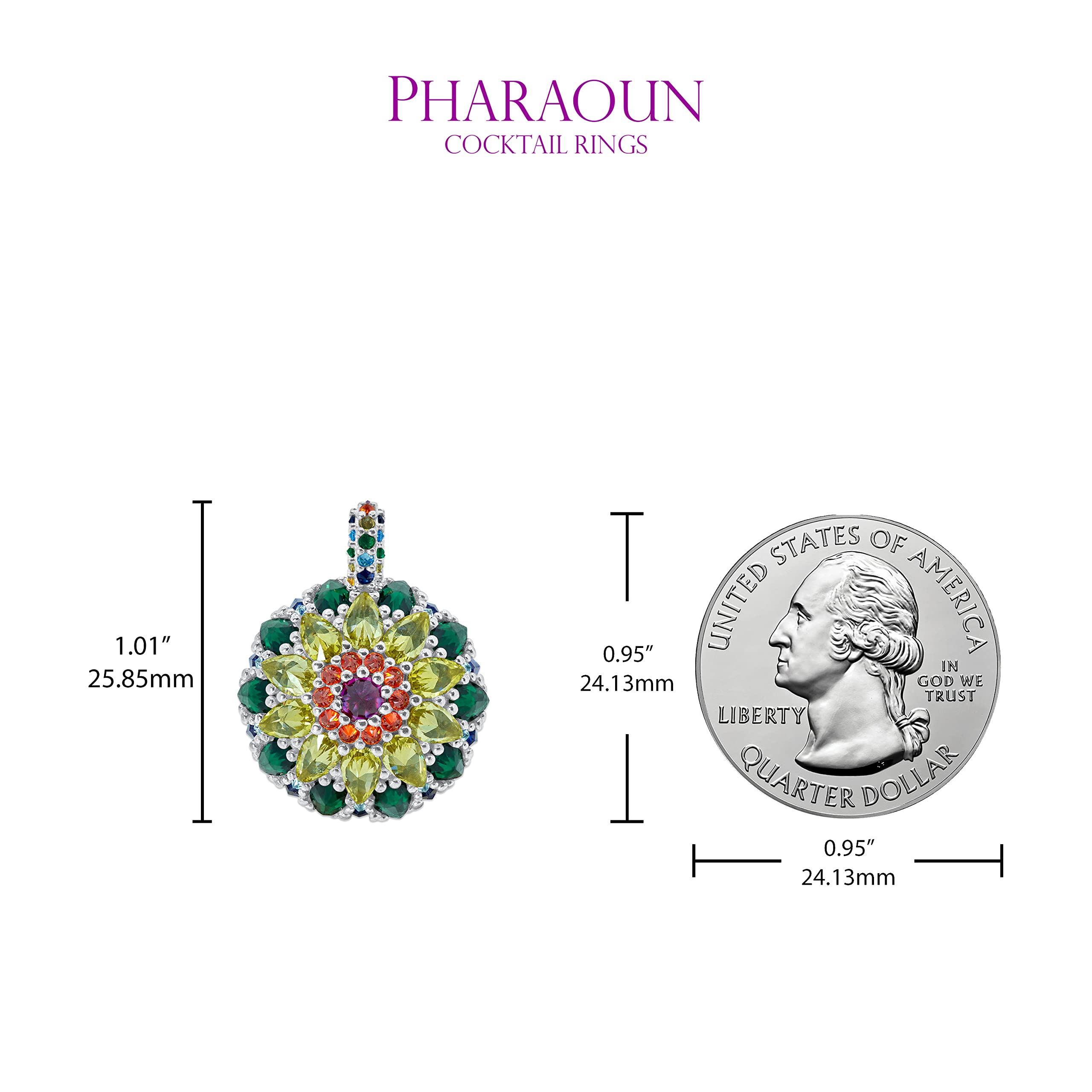 Pharaoun Chakra Mandala Bonbon Cocktail Pendant Charm in Sterling Silver