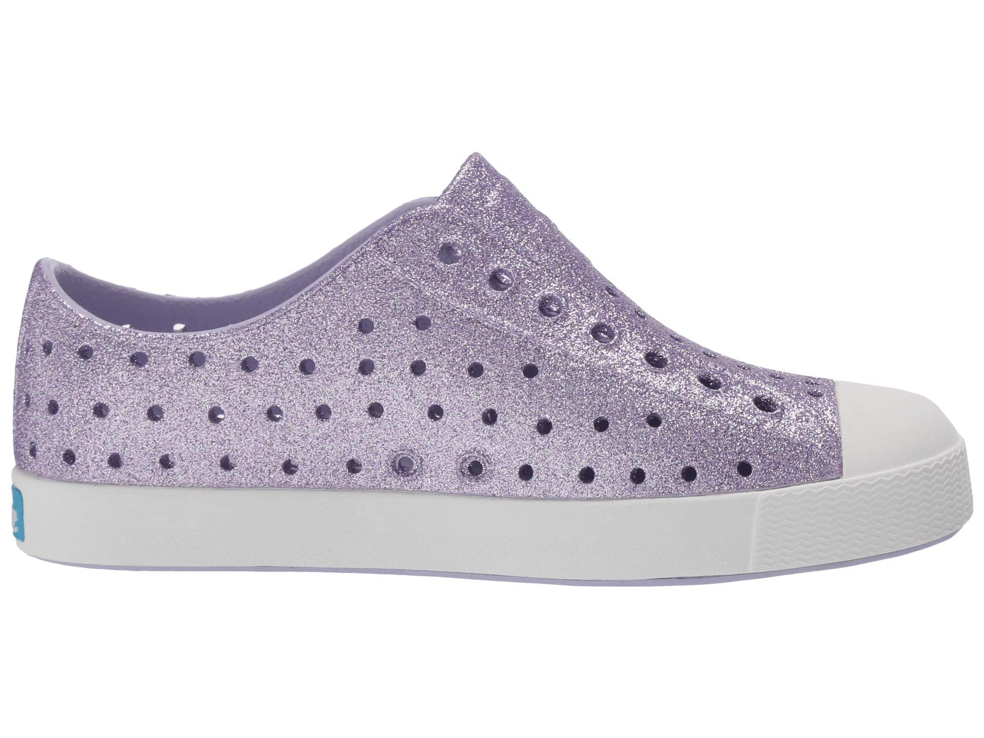 Native Shoes Kids Womens Jefferson Bling Glitter (Little Kid) Powder Bling/Shell White 11 Little Kid M