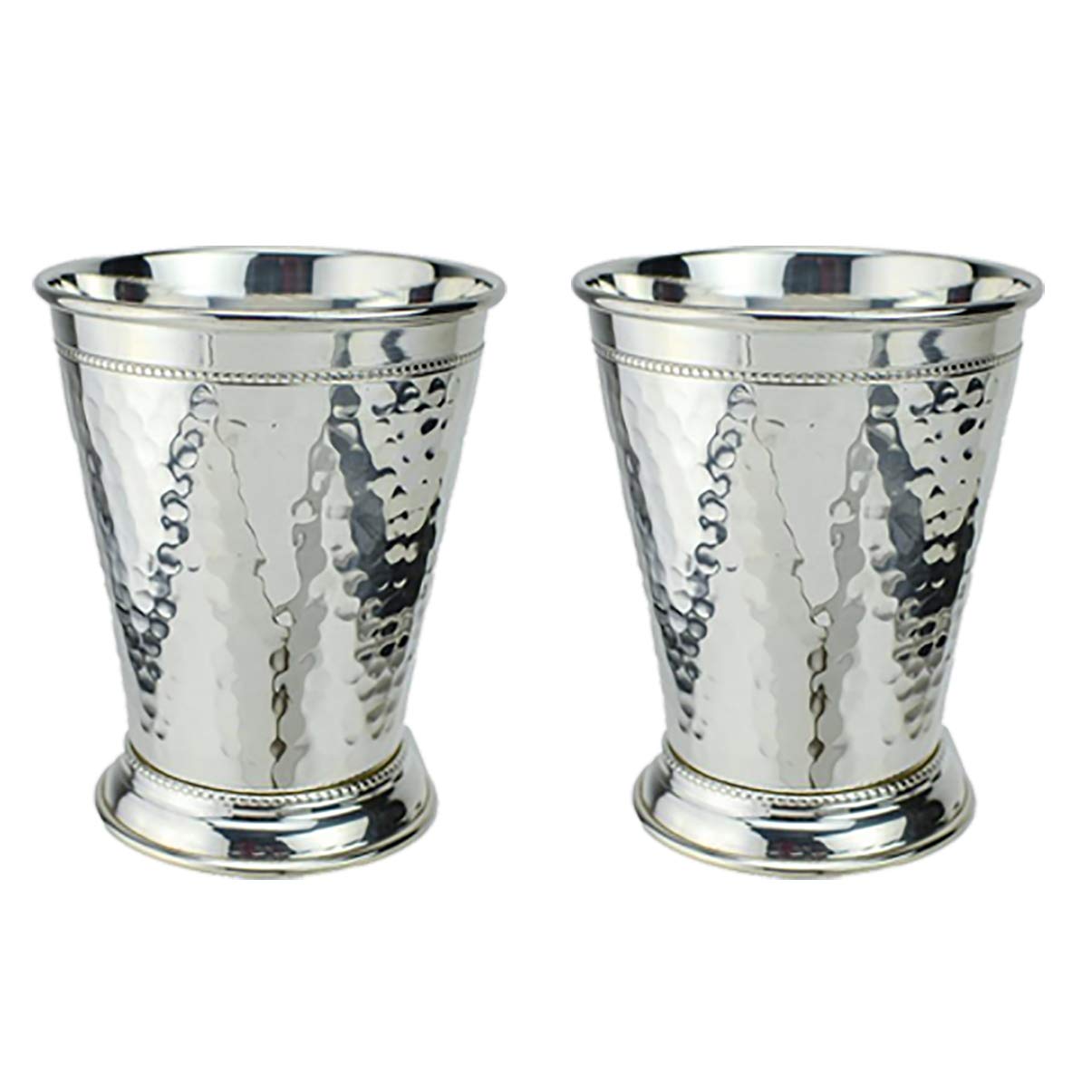 Prince of Scots Hammered Copper Mint Julep Cup w/Pure Silver Plate (Set of 2)
