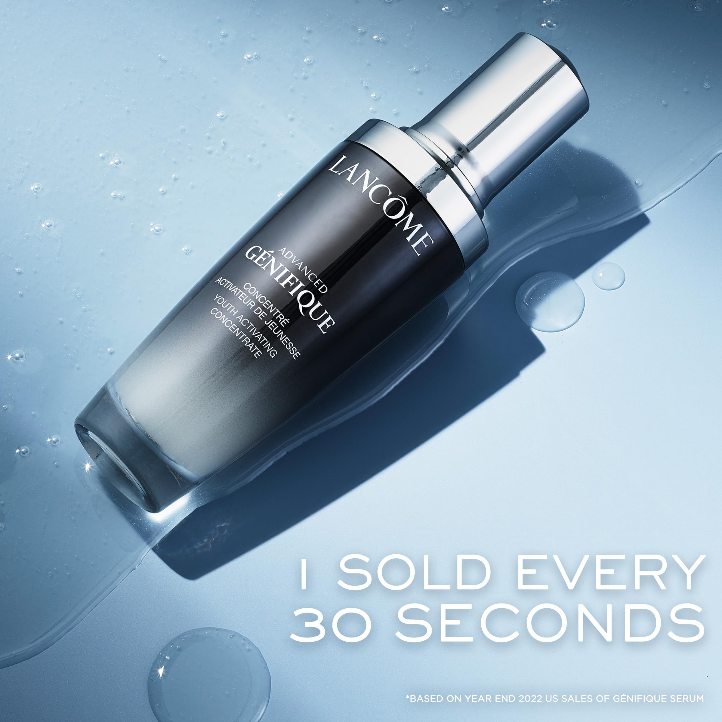 Lancôme Advanced Génifique Radiance Boosting Anti-Aging Face Serum - Visibly Hydrates & Plumps Skin - with Bifidus Prebiotic, Hyaluronic Acid & Vitamin Cg, 1 Fl Oz