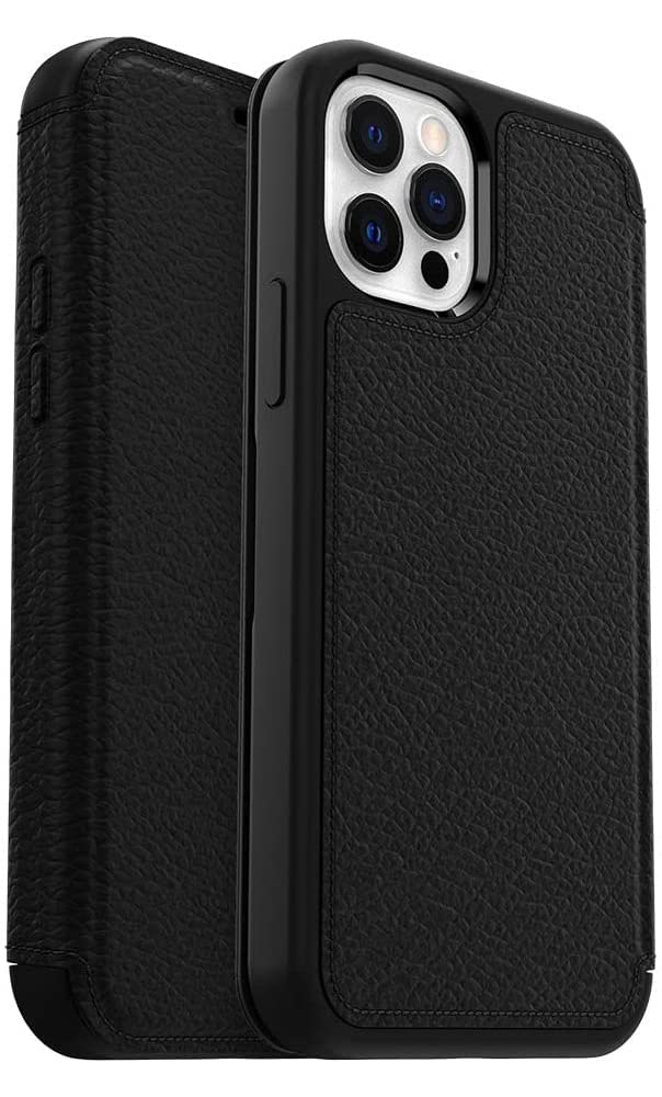 OtterBox Strada Series Folio Wallet Case w/Card Slots for iPhone 12 & iPhone 12 PRO (ONLY) Non-Retail Packaging - Shadow