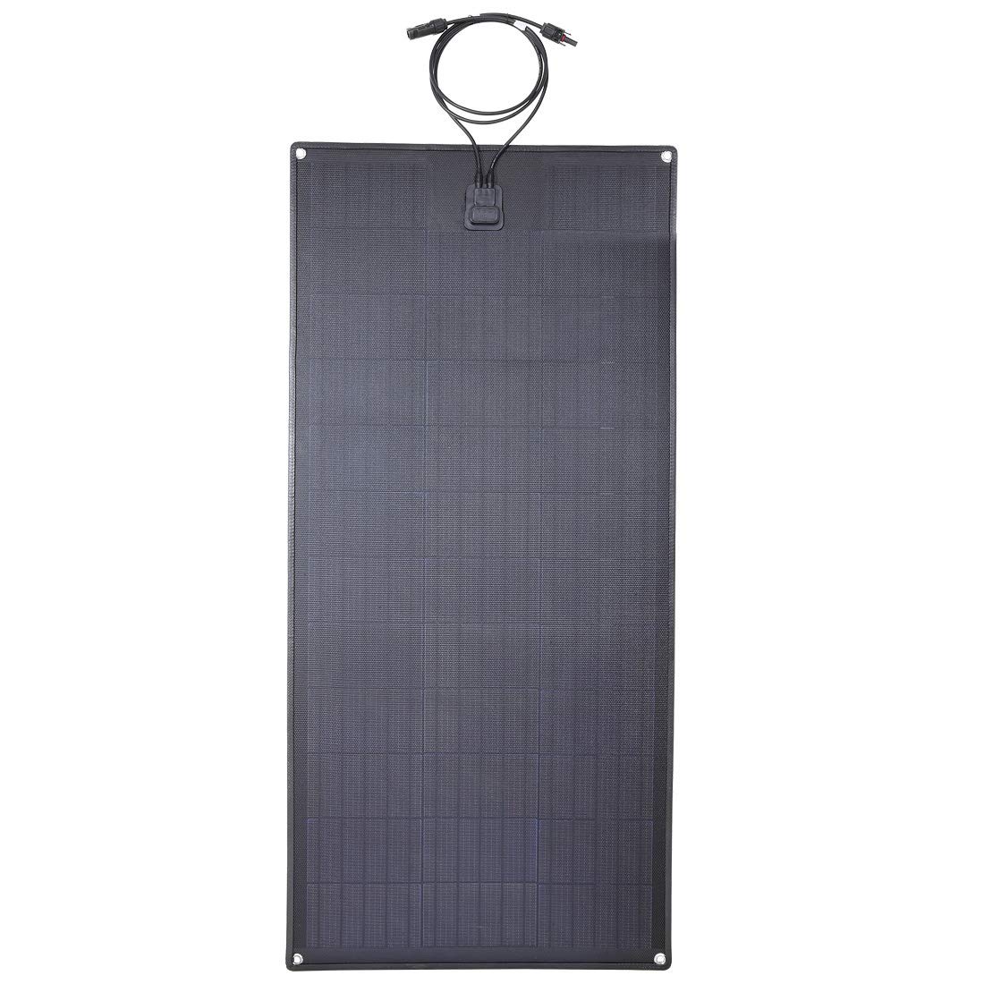 Lensun 100W 12V ETFE Black Flexible Solar Panel with Rubber Strip, Ultra Lightweight for RV Camper Boat