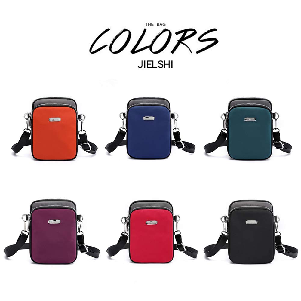Small Crossbody Bags and Purses for Women,Nylon Cell Phone Bags with Headphone Jack. (Classic black 1)