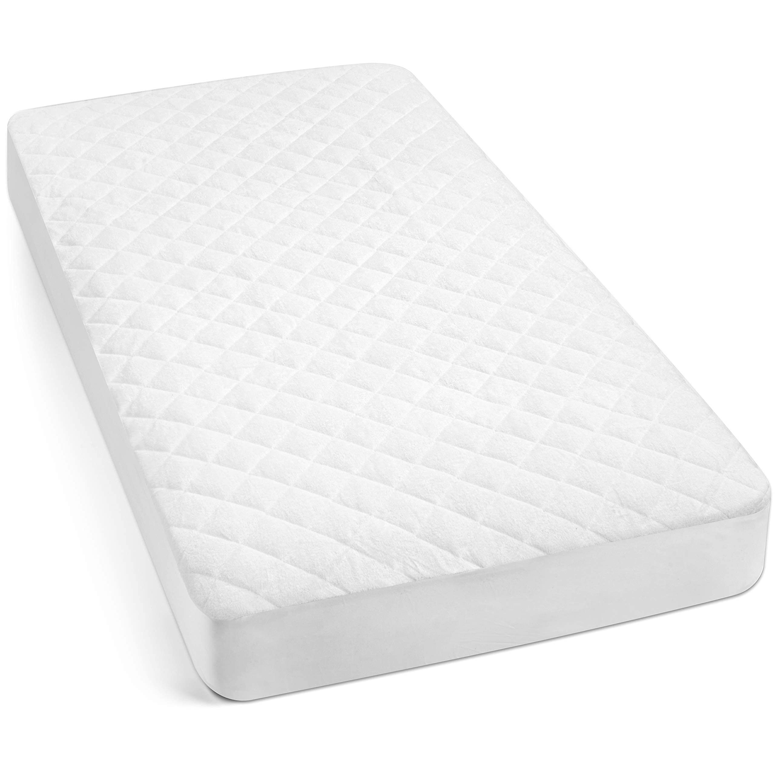 Organic Bamboo from Viscose Fitted Crib Mattress Protector Pad by Baby&Brooke β 100% Waterproof, Absorbent, Non-Toxic, Breathable Mattress Cover - (52"x 28"x 8")