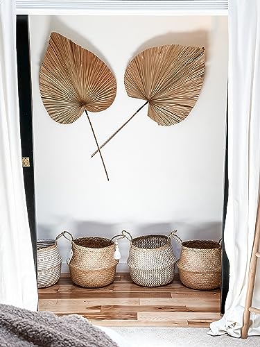 Premium Set of 4 X-Large Seagrass Baskets-Stylish and Sustainable Storage Solution for Home Decor-Handwoven, Durable & Eco-friendly-Ideal for Organizing Toys, Blankets, and more.