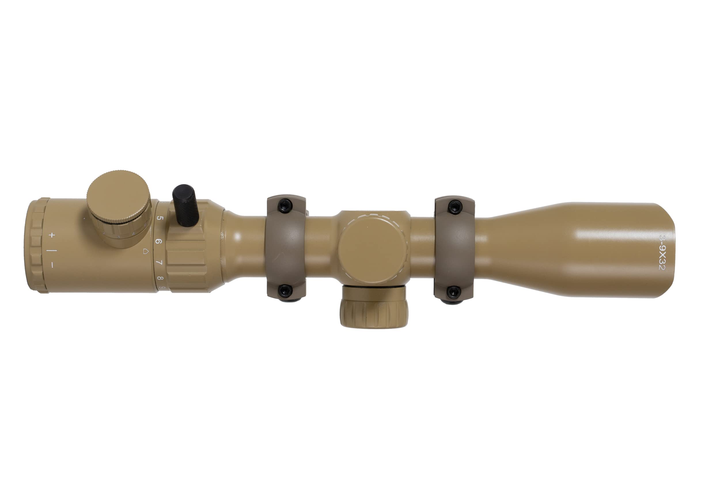 Monstrum 3-9x32 Rifle Scope | Flat Dark Earth | Monstrum Picatinny Scope Rings with Integrated Level Bubble | Bundle