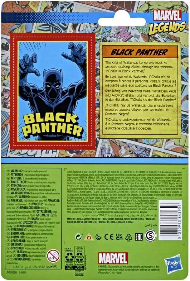 Marvel Hasbro Legends 3.75-inch Retro 375 Collection Black Panther Action Figure Toy