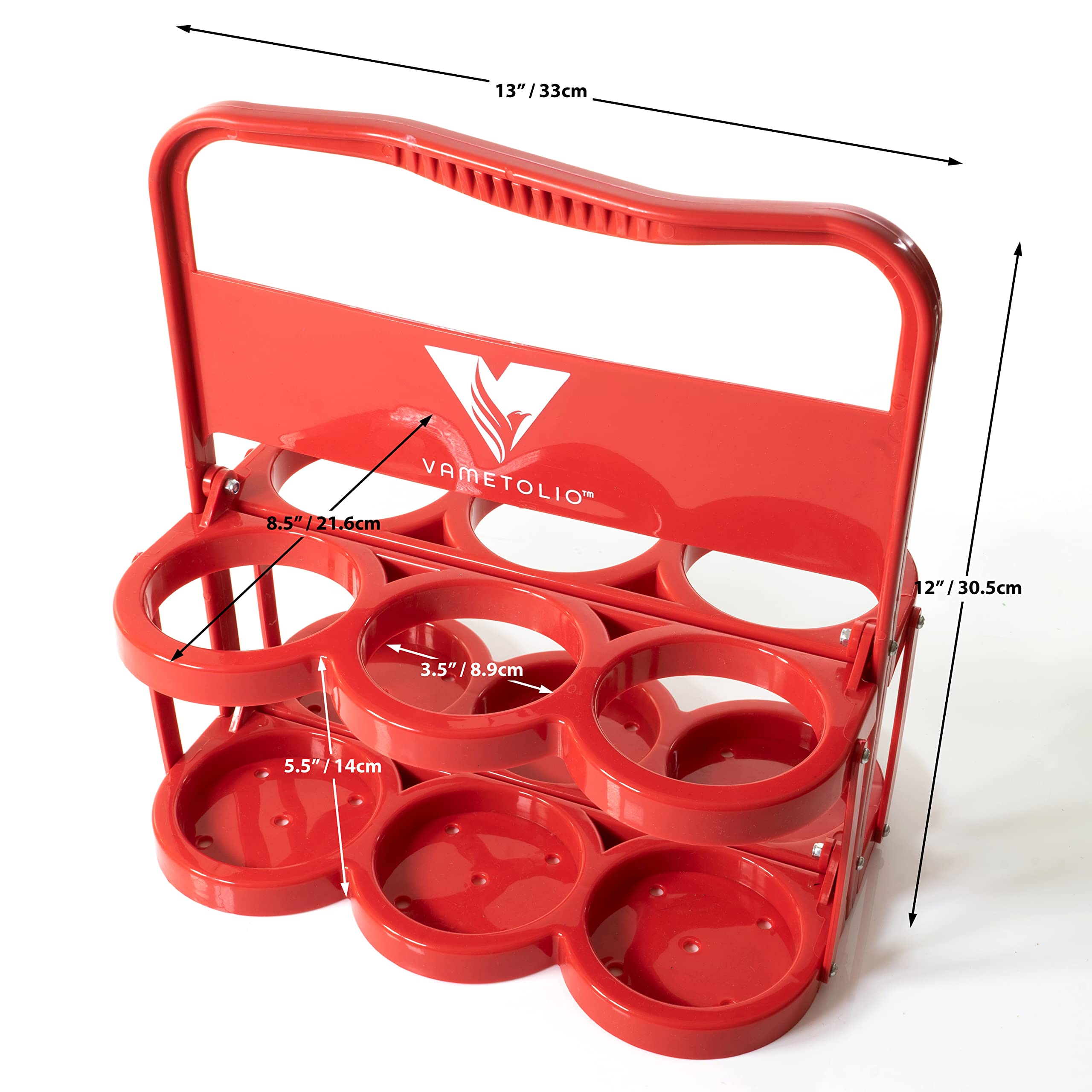 Vametolio Foldable Drink Carrier - Premium Plastic Beverage Caddy - Holder For Small, Med and Large Drinks - For Home Delivery, Catering, Car and Restaurant