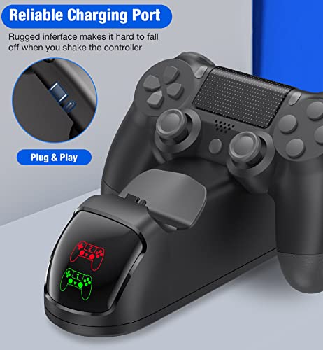 PS4 Controller Charging Station Dock for Playstation 4 Controller, PS4 Controller Charger for DualShock 4 Remote, Playstation 4 Charger Station for Sony Playstation 4/PS4/PS4 Slim/PS4 Pro Controllerā¦