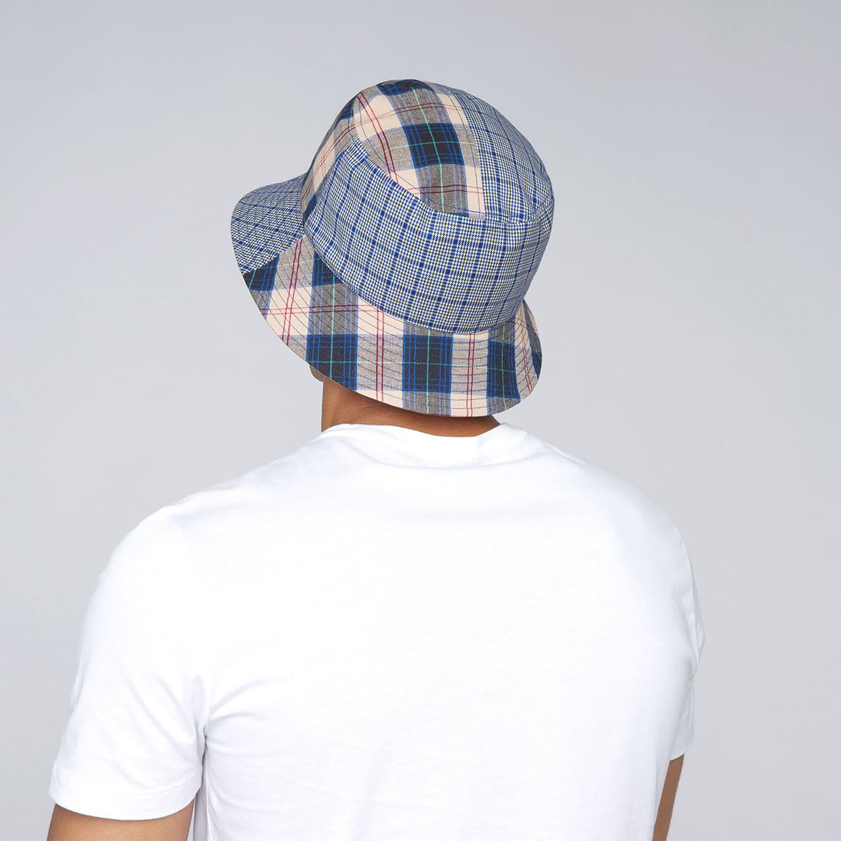 Plaid Mash-Up Bucket - Mykonos Blue/XL