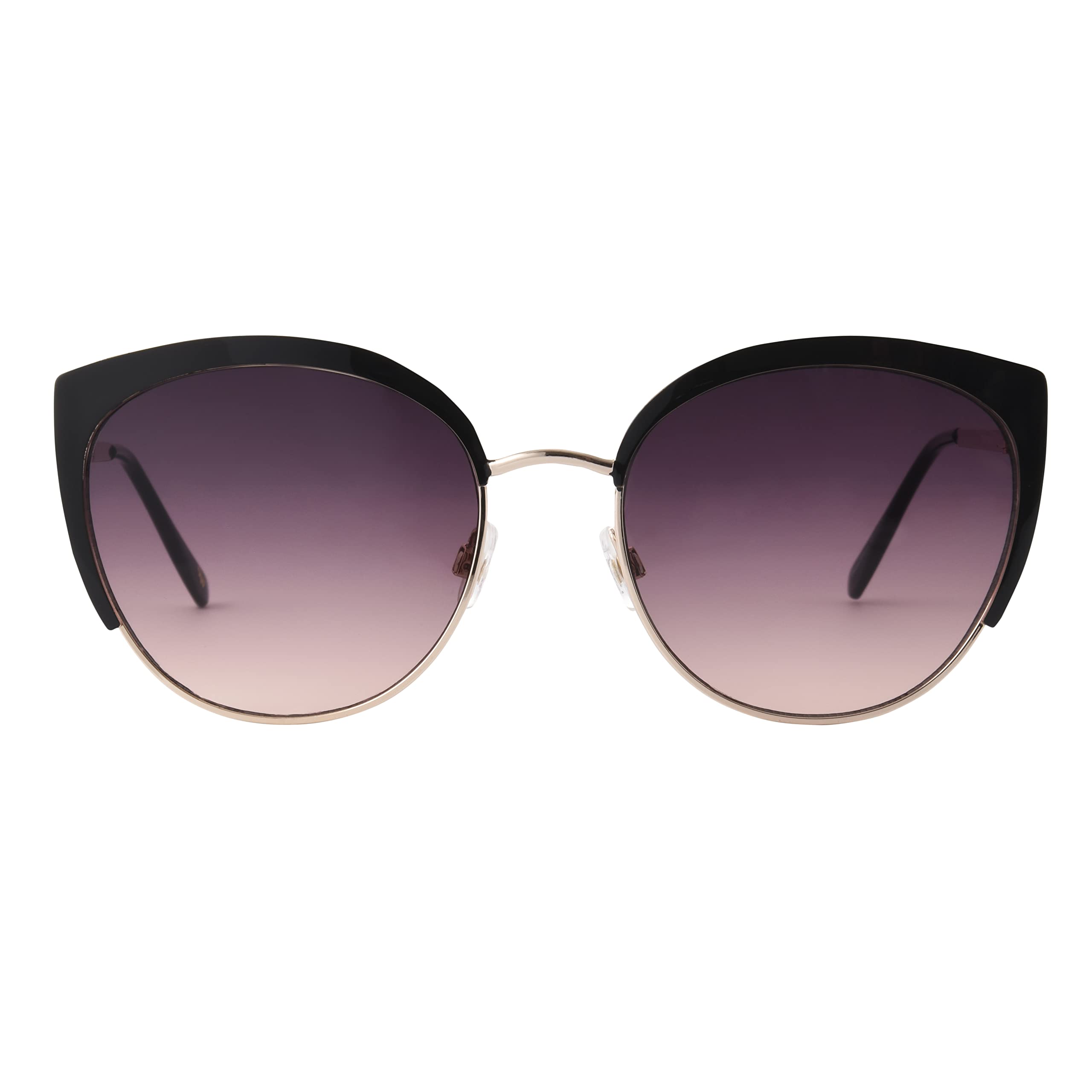 Nine West Women's Lois Sunglasses Cat Eye, Black Floral, 58mm