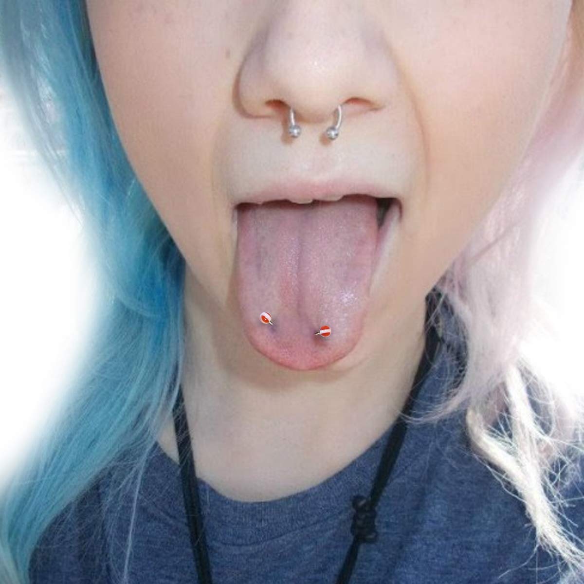 Luxe Modz Snake eye Tongue rings Piercing Jewelry Glow In the dark 10 Piece Value Pack Surgical Steel Long shaft 16 Gauge 14mm NO DUPLICATES