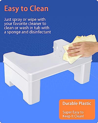 Toilet Stool, Detachable Toilet Potty Step Stool for Adults and Kids,7"Tall Heavy Duty Plastic Portable Squatting Poop Foot Stool , Bathroom Non-Slip Toilet Assistance Step Stool - Modern Sleek Design