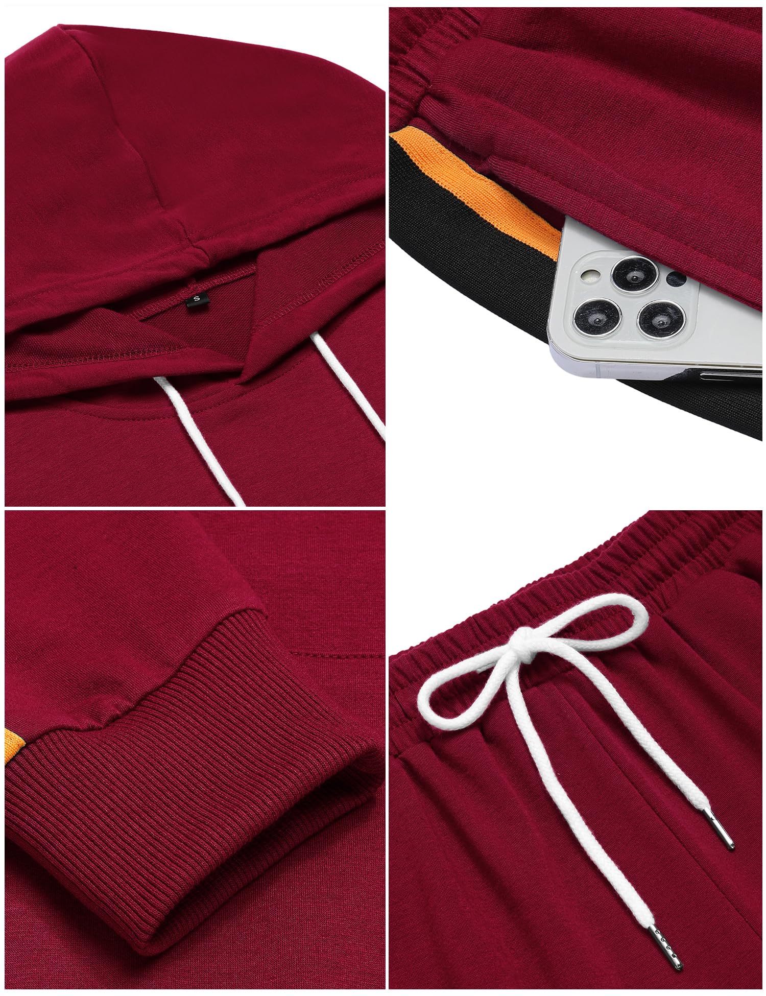 LecGee Men Hoodie Sets Outfits Long Sleeve Sweatshirt Elastic Waist Sweatpants Two Piece Tracksuit Casual Sweatsuit