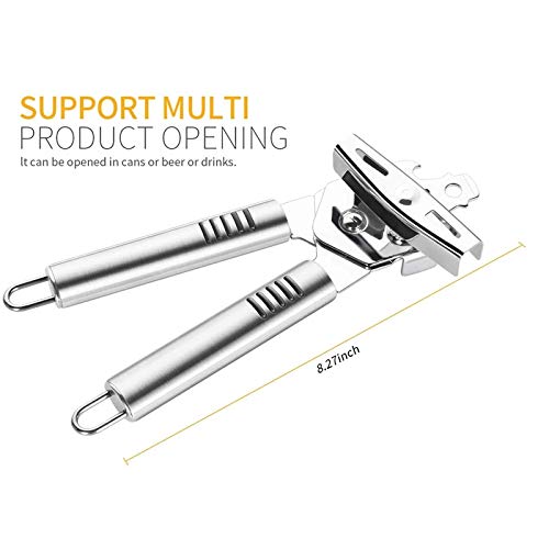 SODIAL Steel Can Opener Food-Safe with -in Opener,Can Opener Handheld