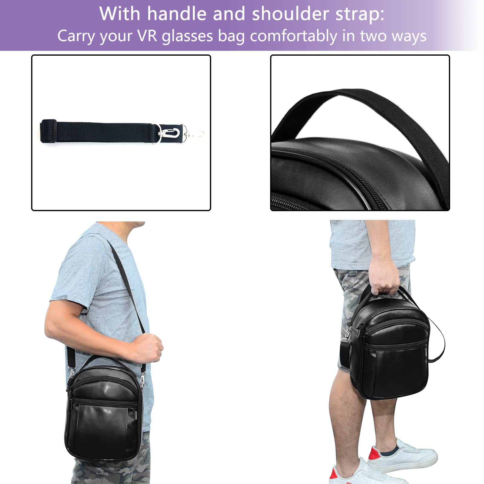 OUUTMEE EVA Hard Travel Carrying Case Storage VR With Outer Pocket Compatible With Oculus Quest 2 Accessories Bag (NOT FIT Elite Strap)