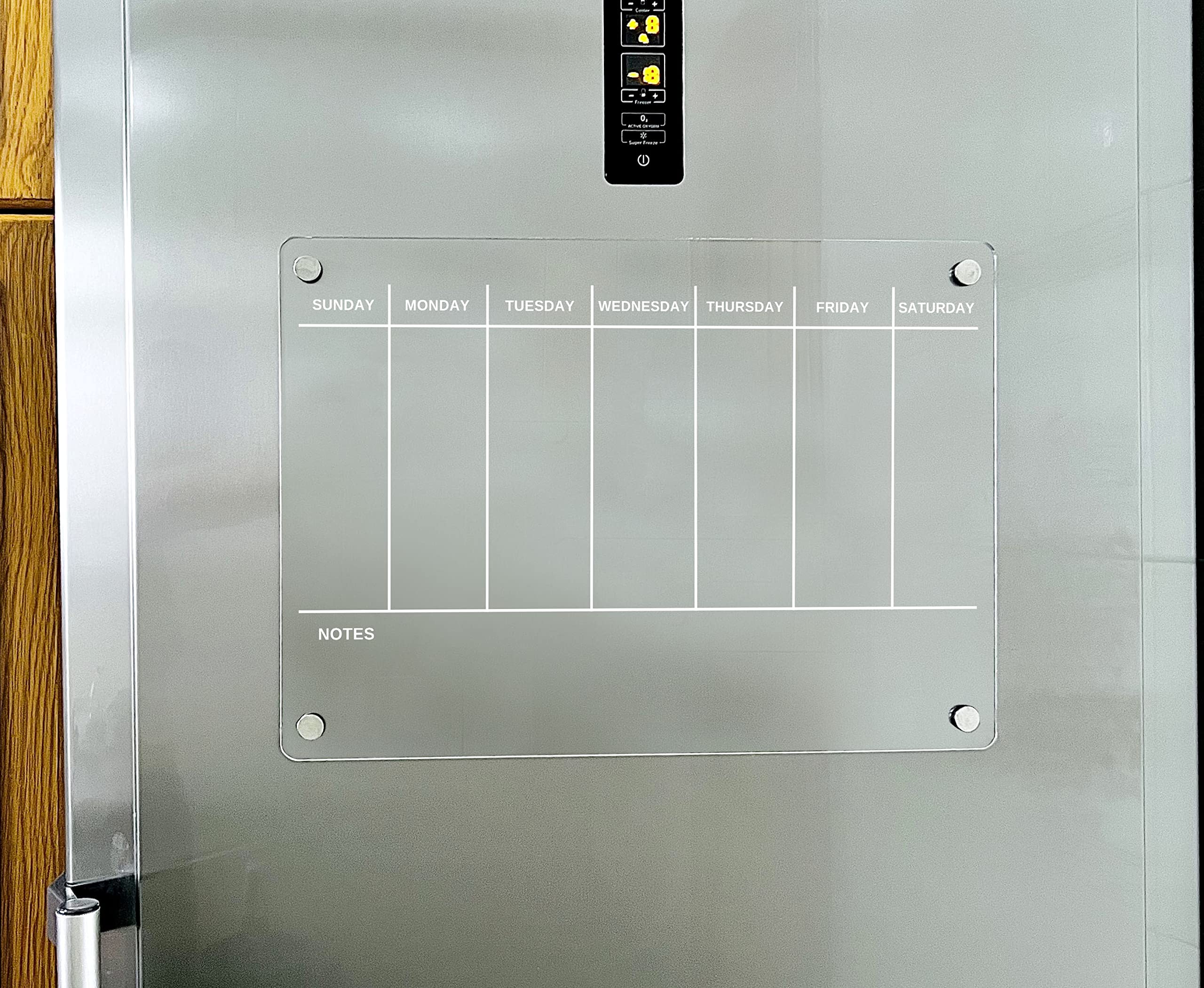 MAGNETIC CALENDAR - Magnetic Weekly Personalized Calendar 2024, Dry Erase Calendar, Personalized Acrylic calendar, Fridge Calendar with notes