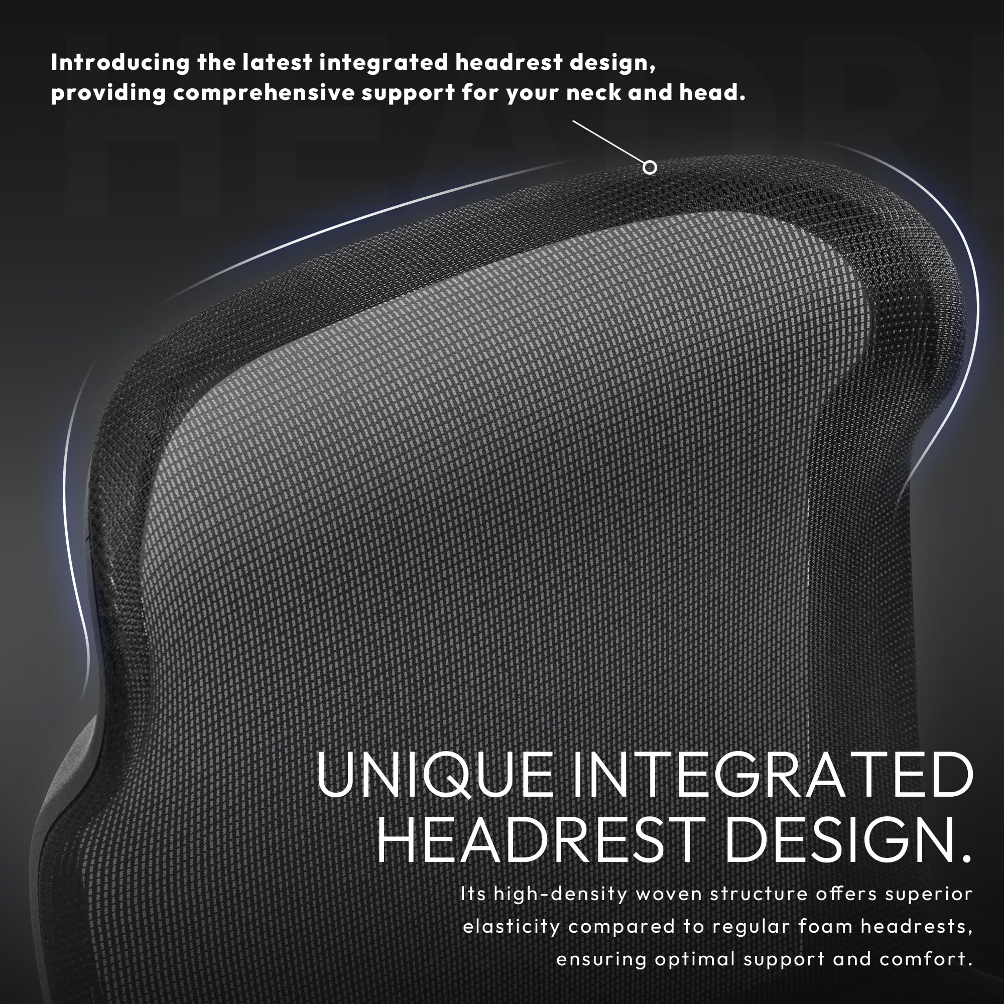 Office Chair-Ergonomic Computer Desk Chair, High Back Mesh home office chair, Big and Tall Office Chair with Lumbar Support, Large Computer Executive Desk Chair with Wide Thick Seat, 330lbs, Black