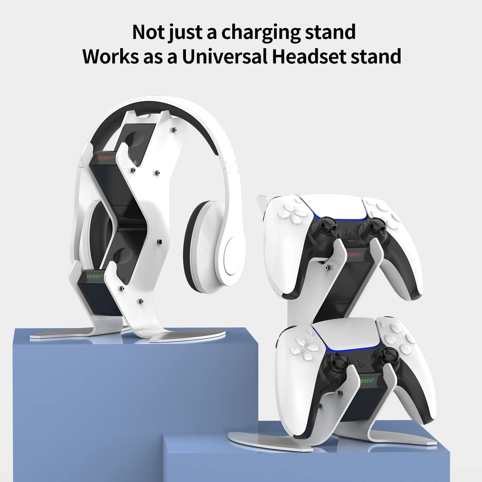 PS5 Controller Charger, Playstation 5 PS5 Controller Charging Dock Station, Headset Holder Stand Mount Charging Dock Station Replacement for Sony Playstation 5 DualSense Controller