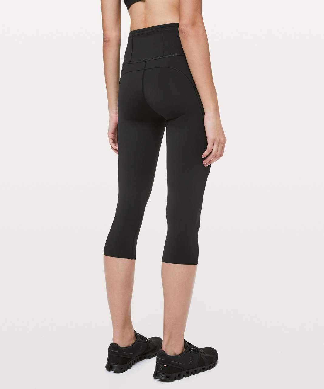 lululemon Fast and Free Hi-Rise Crop 19" (Black (Reflective), 12)