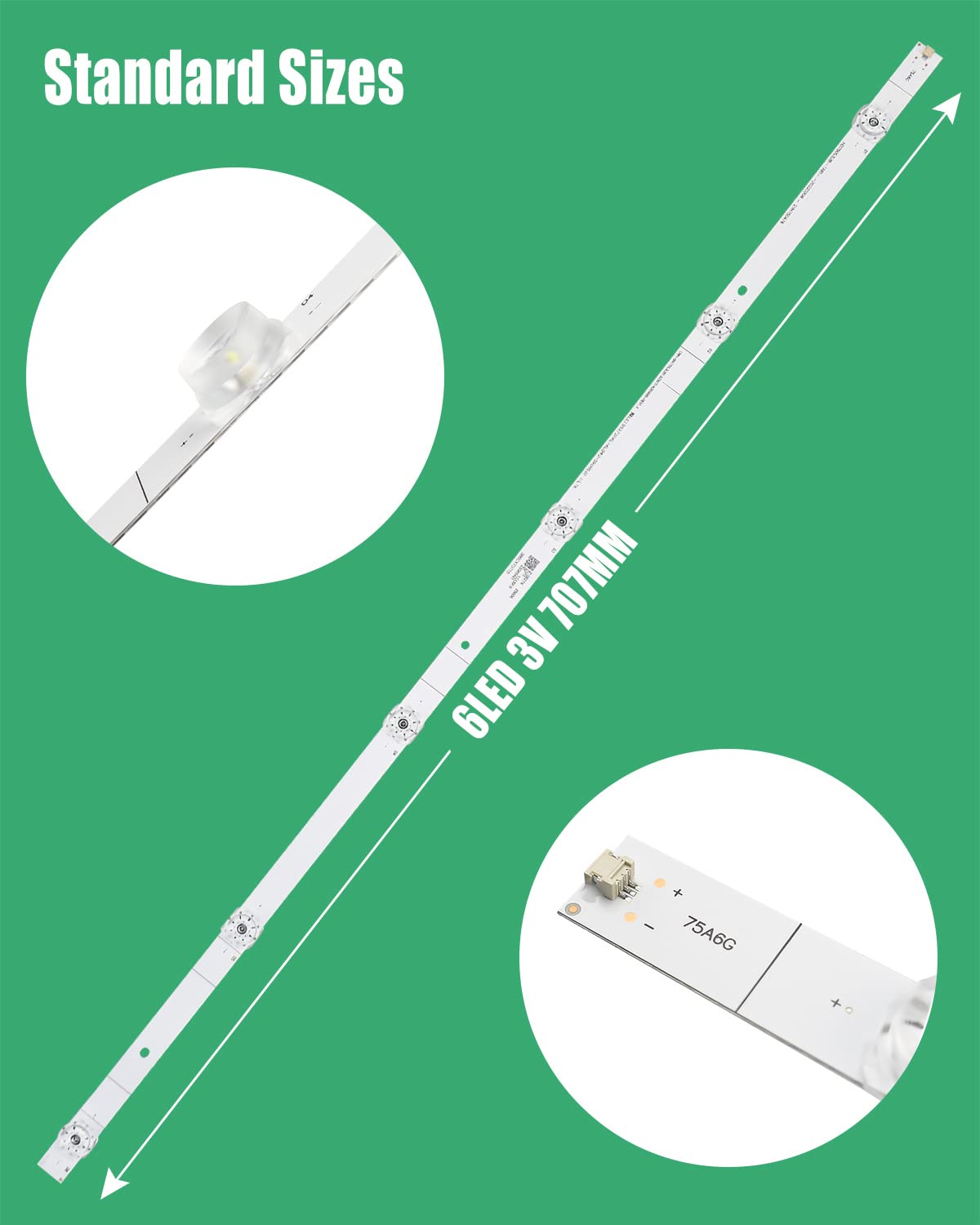 LED Backlight Strips Fit for Hisense SVH750A76 HD750S3U81-TAB1 CRH-BX75S3U813030T14069B8-REV1.3 Replace SVH750A76 75H6570G 75R6E3 75H6510G 75E3D 75A6G, 14 Pcs