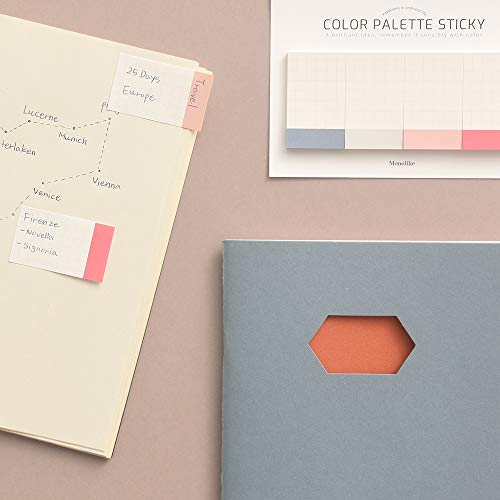 Monolike Color Palette Sticky Index 400 Set 4P - Self-Adhesive Memo Pad 30 Sheets