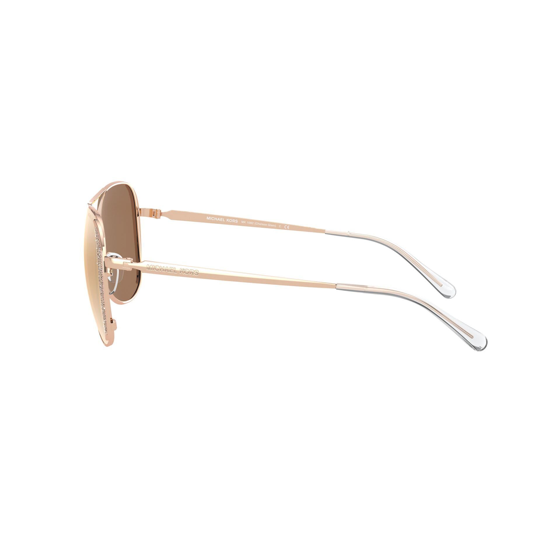 Michael Kors MK1082 Chelsea Glam Rose Gold Frame/Rose Gold Flash Lens One Size